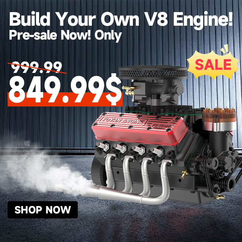 TOYAN FS-V800WGPC 1/10 Mini V8 Engine Model Building kits Run on Gas ...