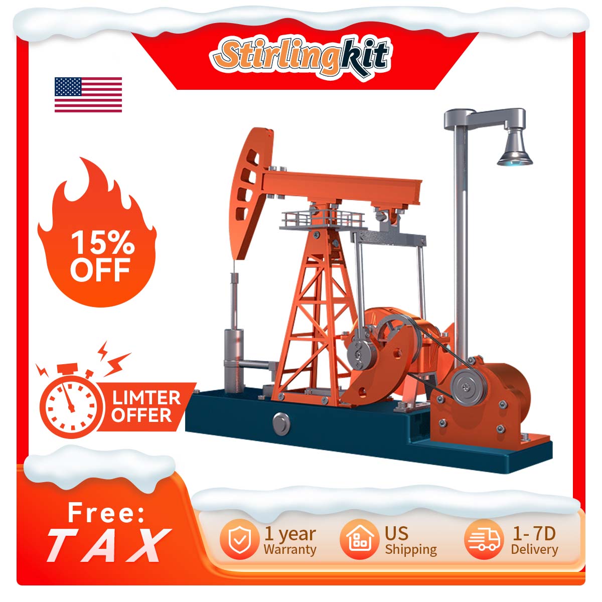 Pumping Unit Model DIY Metal Working Pumpjack Assembly Kit 219PCS ...