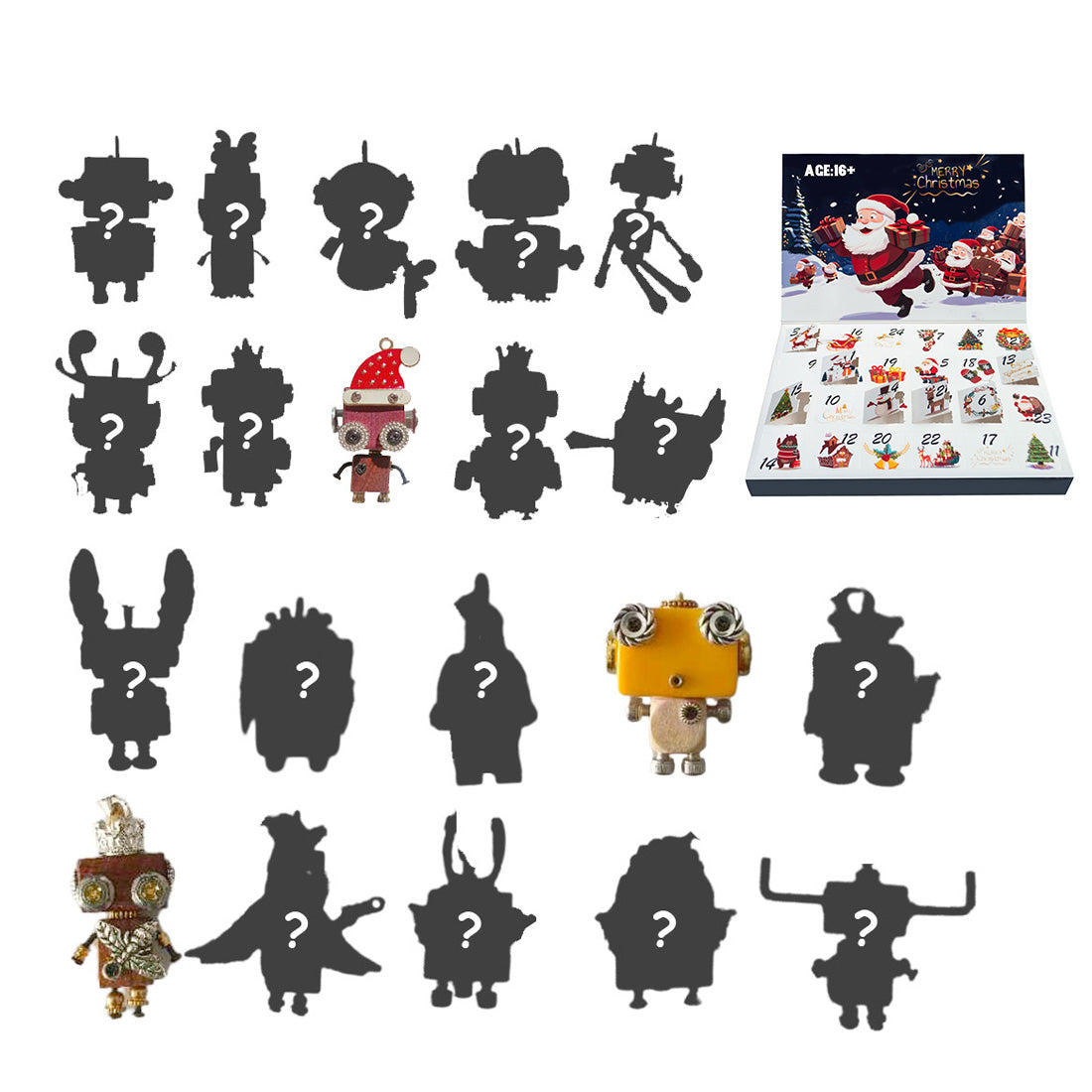 2023 Christmas Advent Calendar Steampunk Wooden Robot Blind Box ...