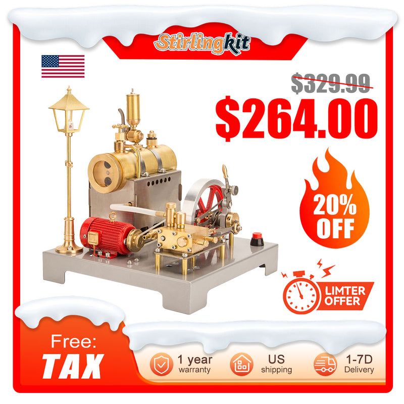 RETROL SE-02 DIY Horizontal Mill Steam Engine Boiler Model Kits with ...
