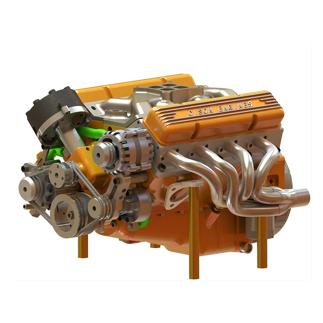 CISON Gasoline OHV V8 Small-block Engine Model Kits 4-Stroke 44cc Water ...