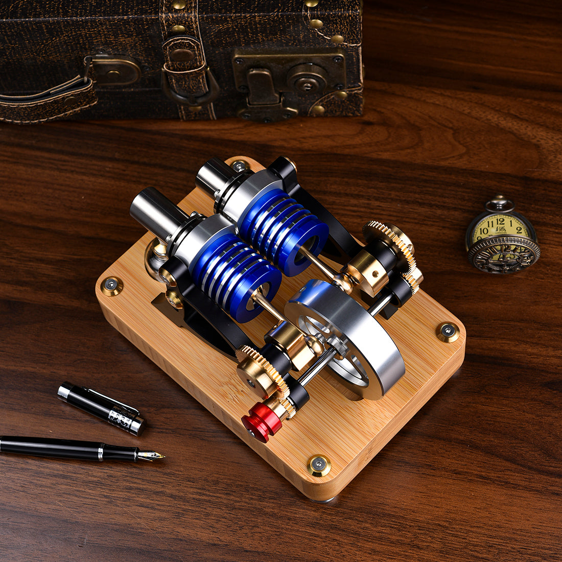 ENJOMOR Alpha Type Stirling Engine Twin-Cylinder Twin-Piston EC Engine ...