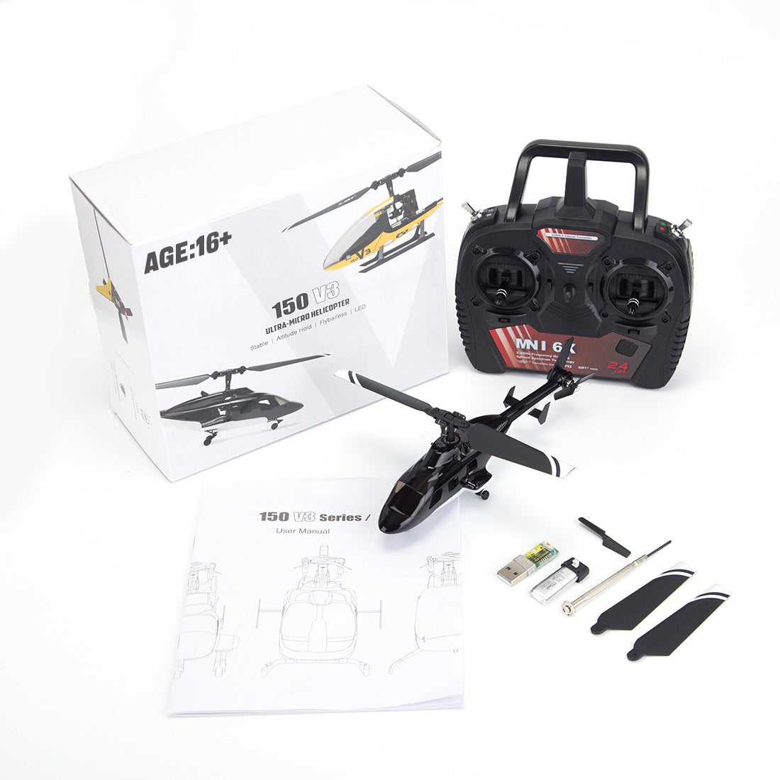 Micro R/C F150BL V3 Airwolf Helicopter with LED Lights Entry-level 5CH ...