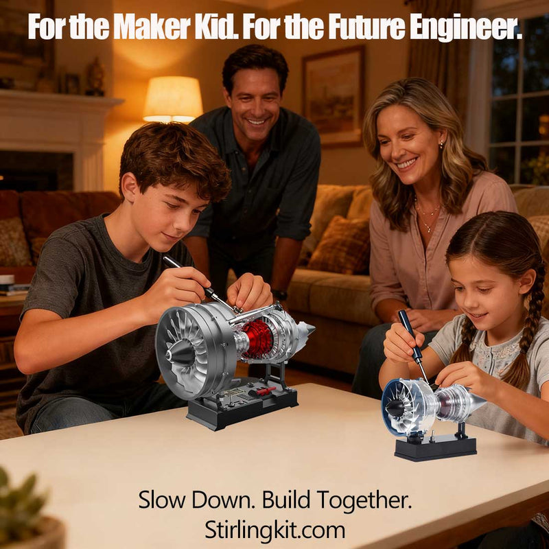 TECHING 1/12 Scale Dual Spool Cutaway Turbofan Engine Model Kits Build your Own Jet Engine Kit ...