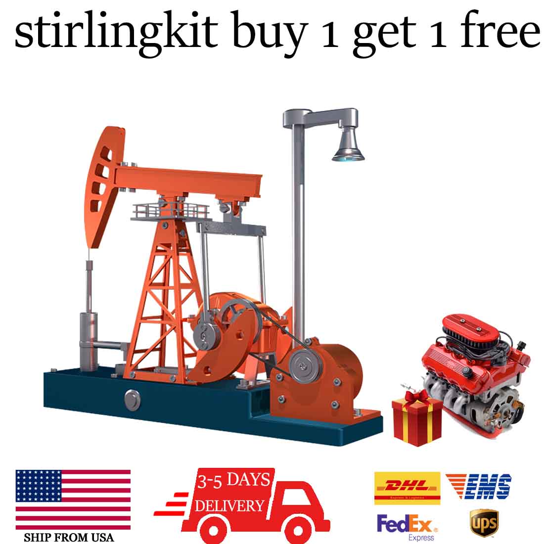 Pumping Unit Model DIY Metal Working Pumpjack Assembly Kit 219PCS ...