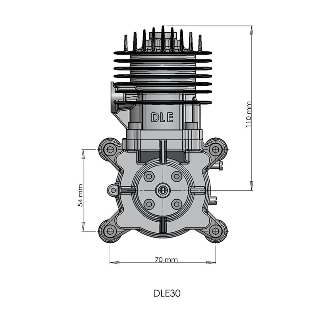 Dle Engines DLE-30 30cc Electronically Ignited Rear Carbureted Gasoline ...