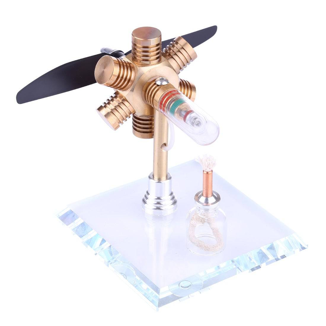 Stirling Engine Kit Propeller Rotating Motor Model Steam Heat Generator ...