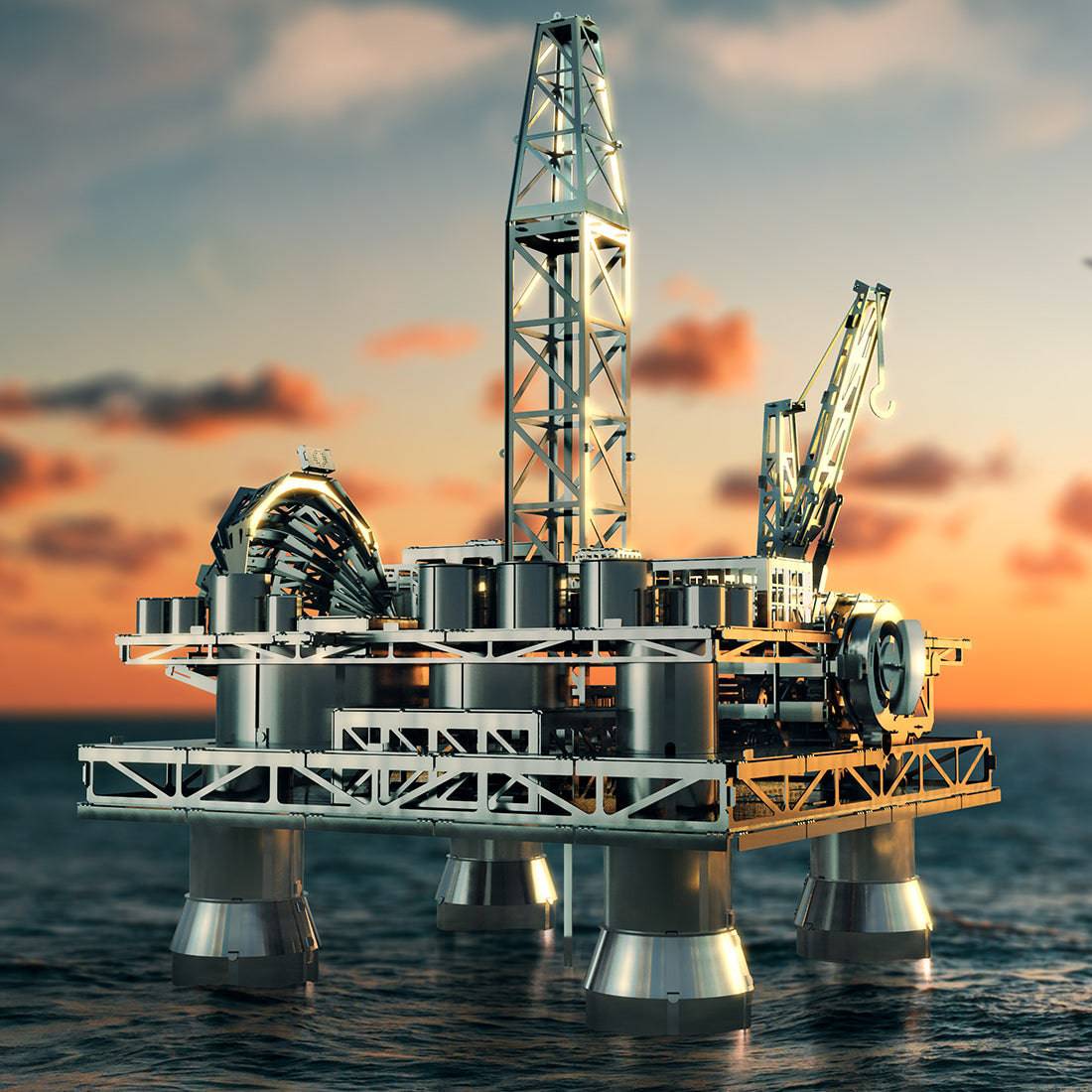 250PCS Offshore Platform 3D DIY Metal Model Building Kit - Stirlingkit