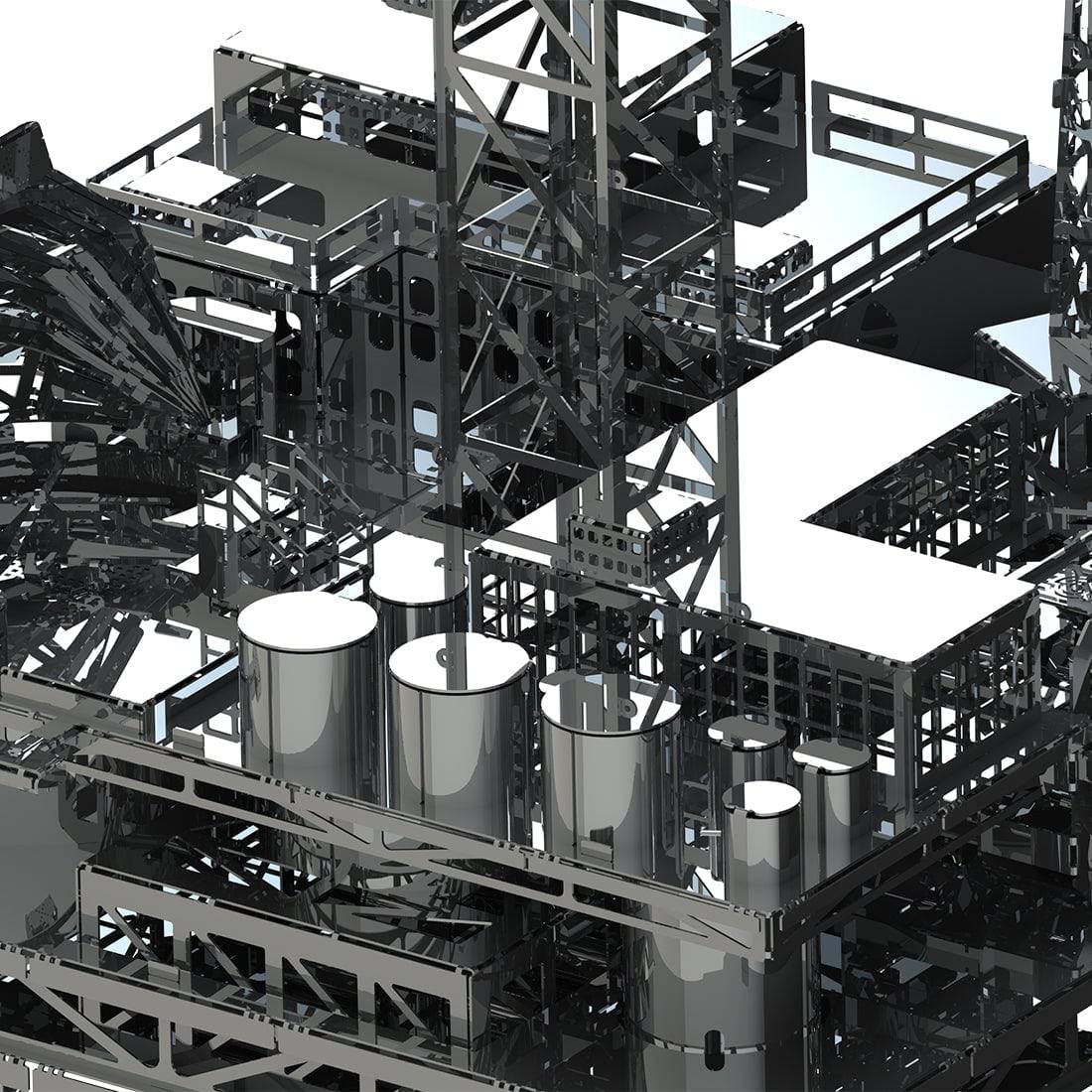 250PCS Offshore Platform 3D DIY Metal Model Building Kit - Stirlingkit