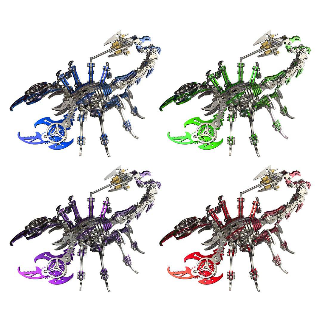 4pcs Scorpions DIY Animal 3D Metal Model Kits for Adult - Stirlingkit