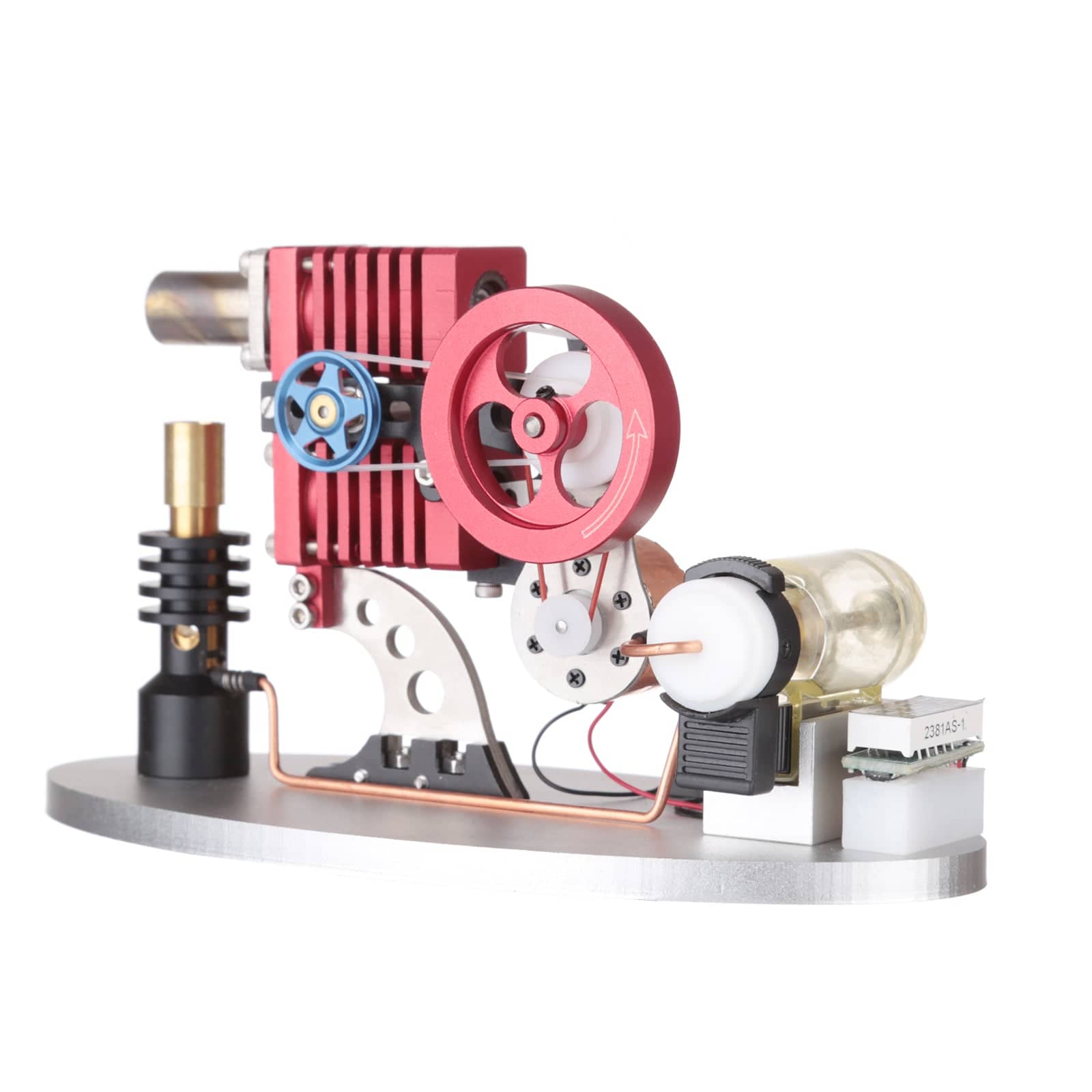 α Type Double Cylinder Butane Stirling Engine LED Generator Model with ...