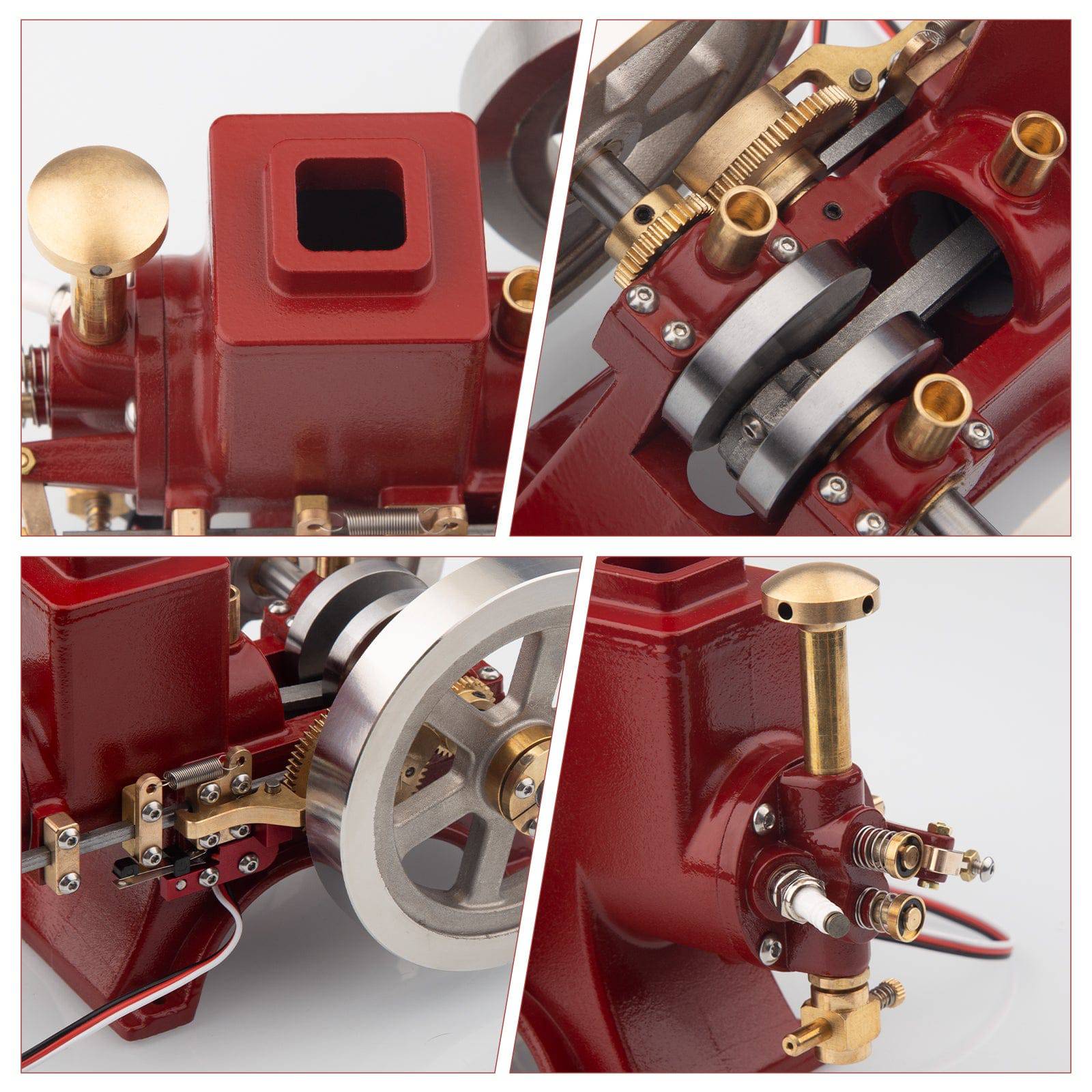 ENJOMOR 6cc Antique Red Hit and Miss Gas Engine Working Model - Stirlingkit