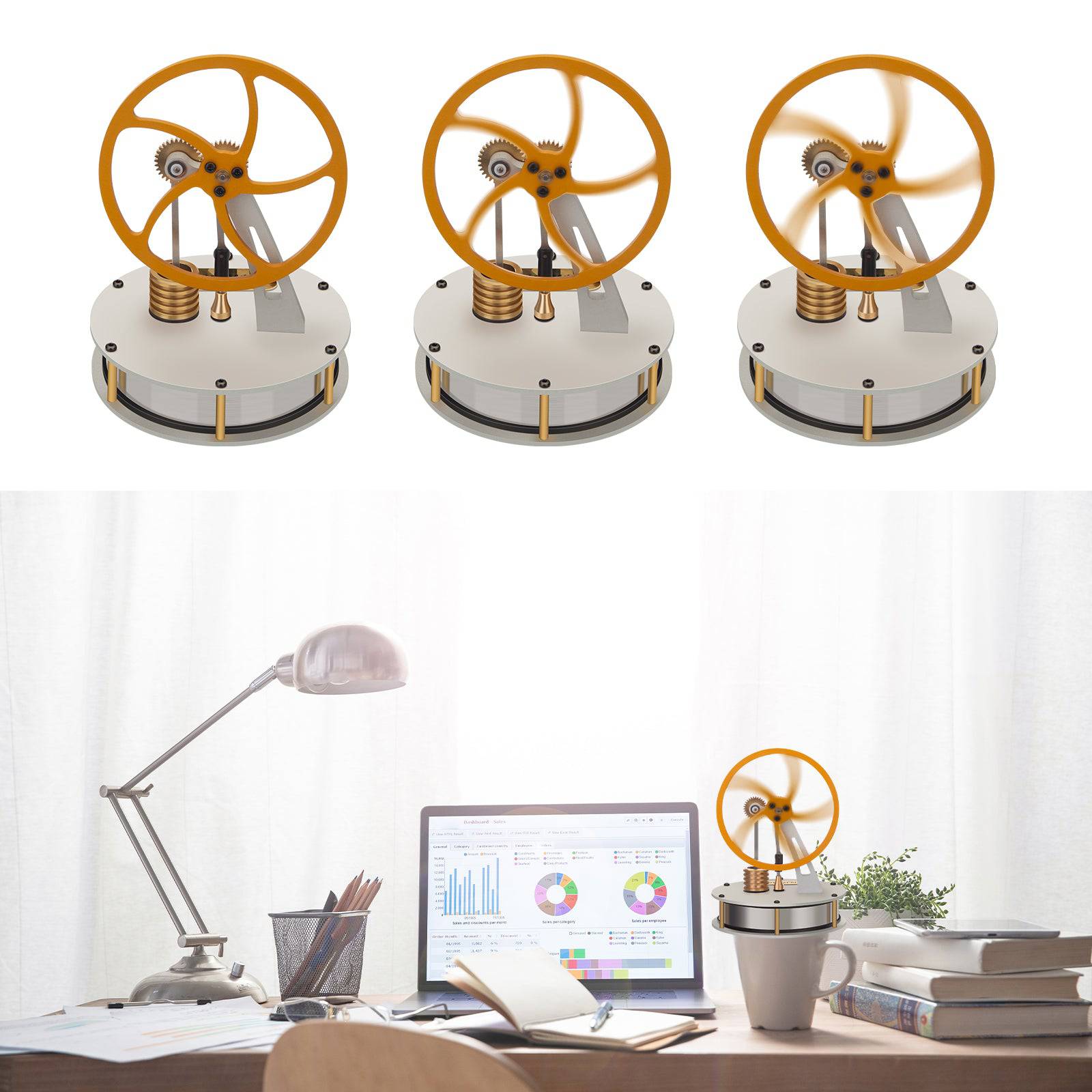 ENJOMOR Gamma Type Low Temperature Stirling Engine Coffee Engine ...