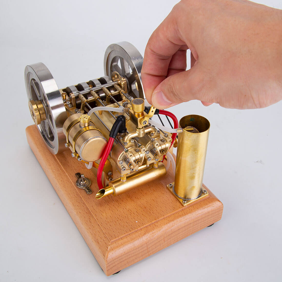 H76 5CC Horizontal Vintage Stationary Engine Twin-cylinder OHV Dual ...