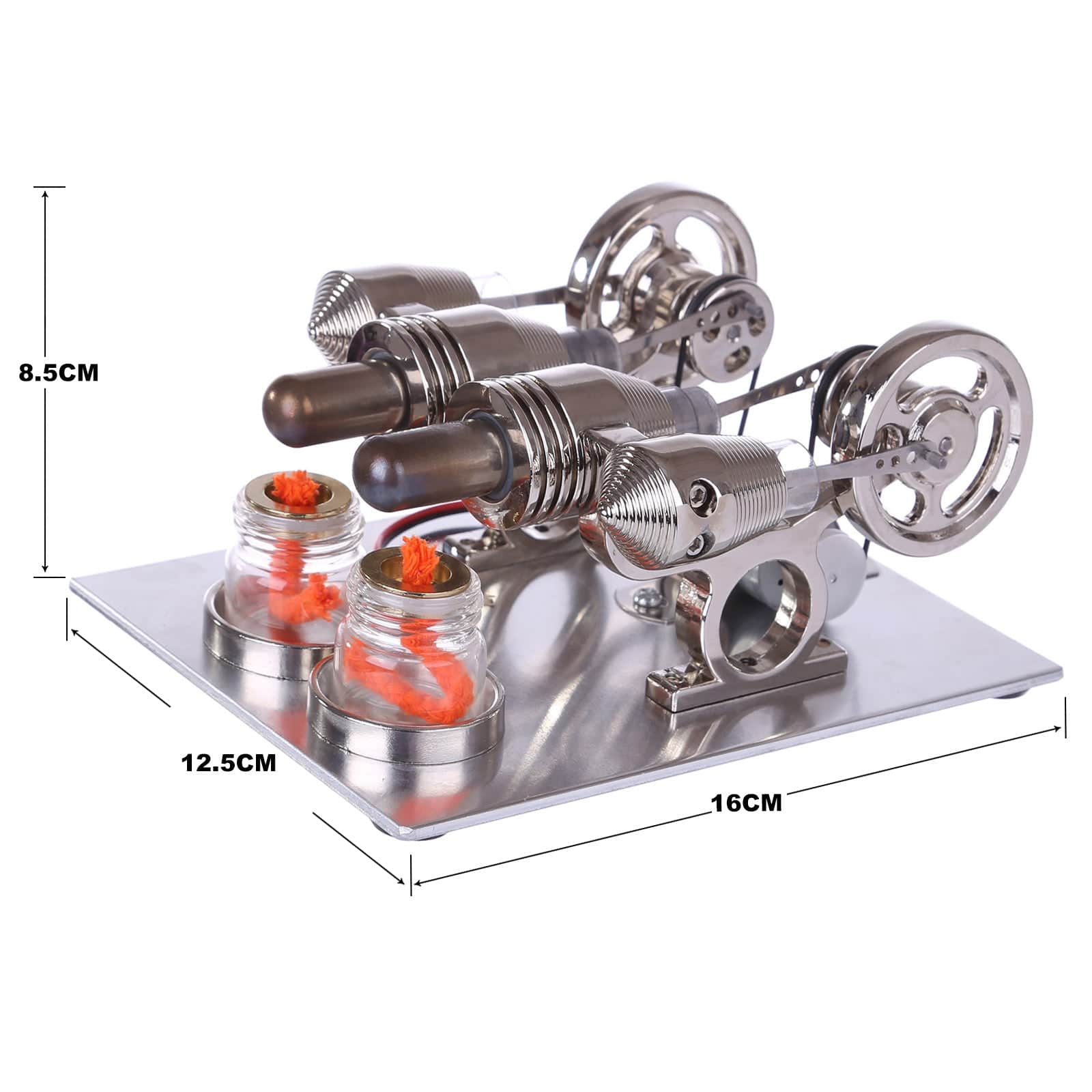 Hot Air 2 Cylinders Stirling Engine Model with Voltage Digital Display ...