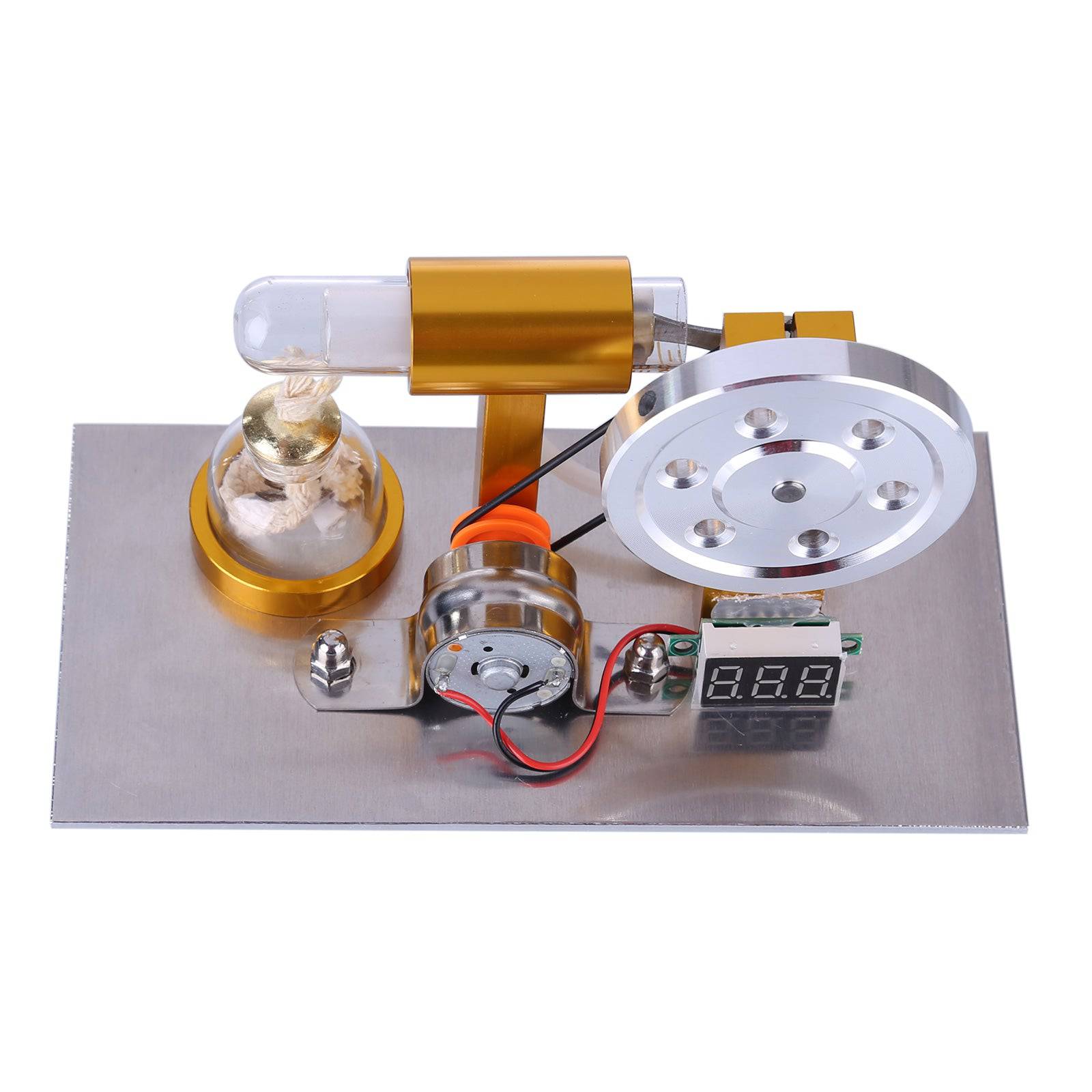L-Shaped Customized Golden Led Stirling Engine Model with Voltage ...