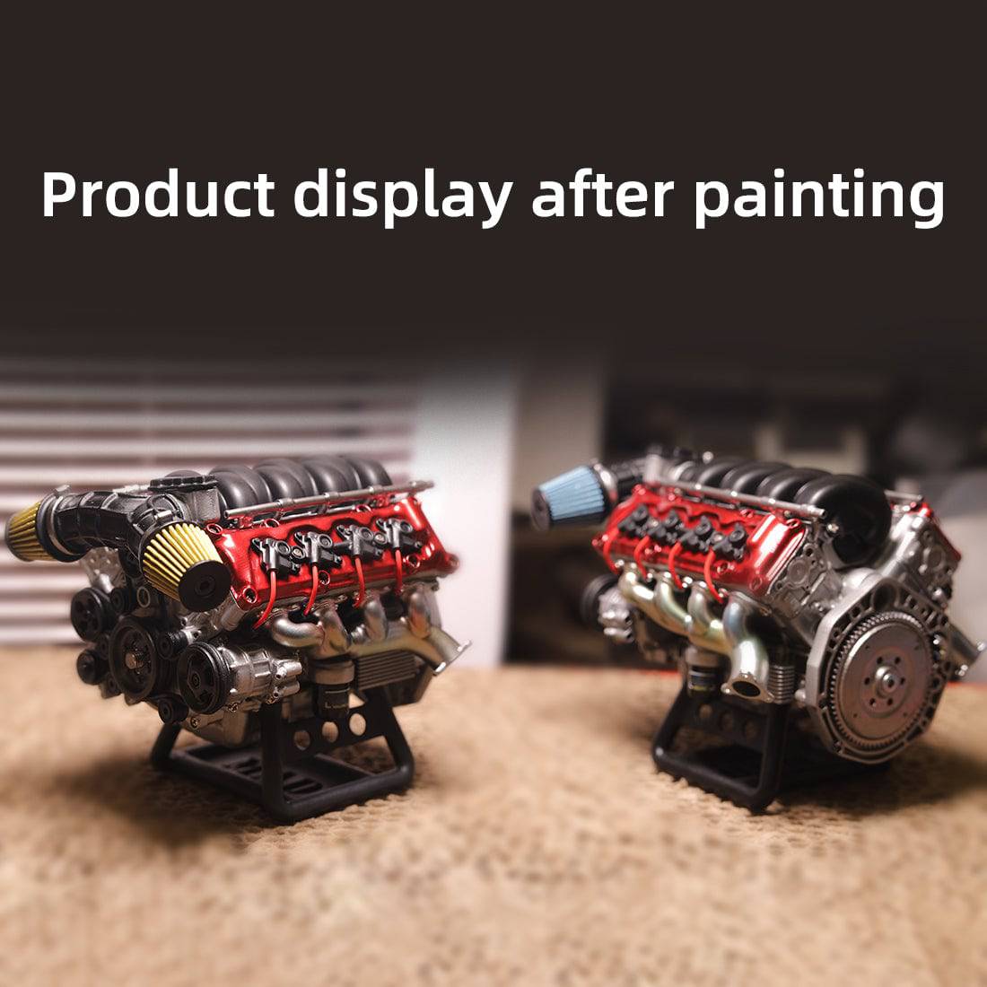 MAD RC Simulated V8 Engine KIT that Works Original Color Unpainted ...