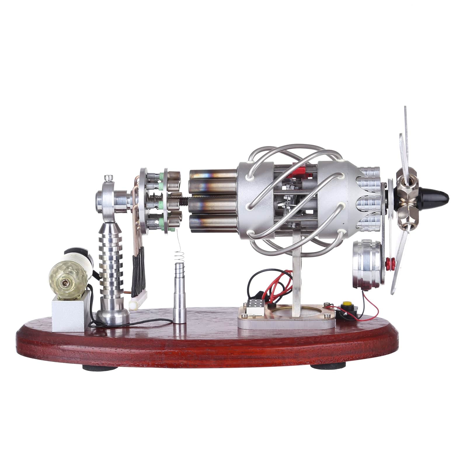 New 16 Cylinder Swash Plate Stirling Engine Butane Generator Upgrade Model with Digital Display ...