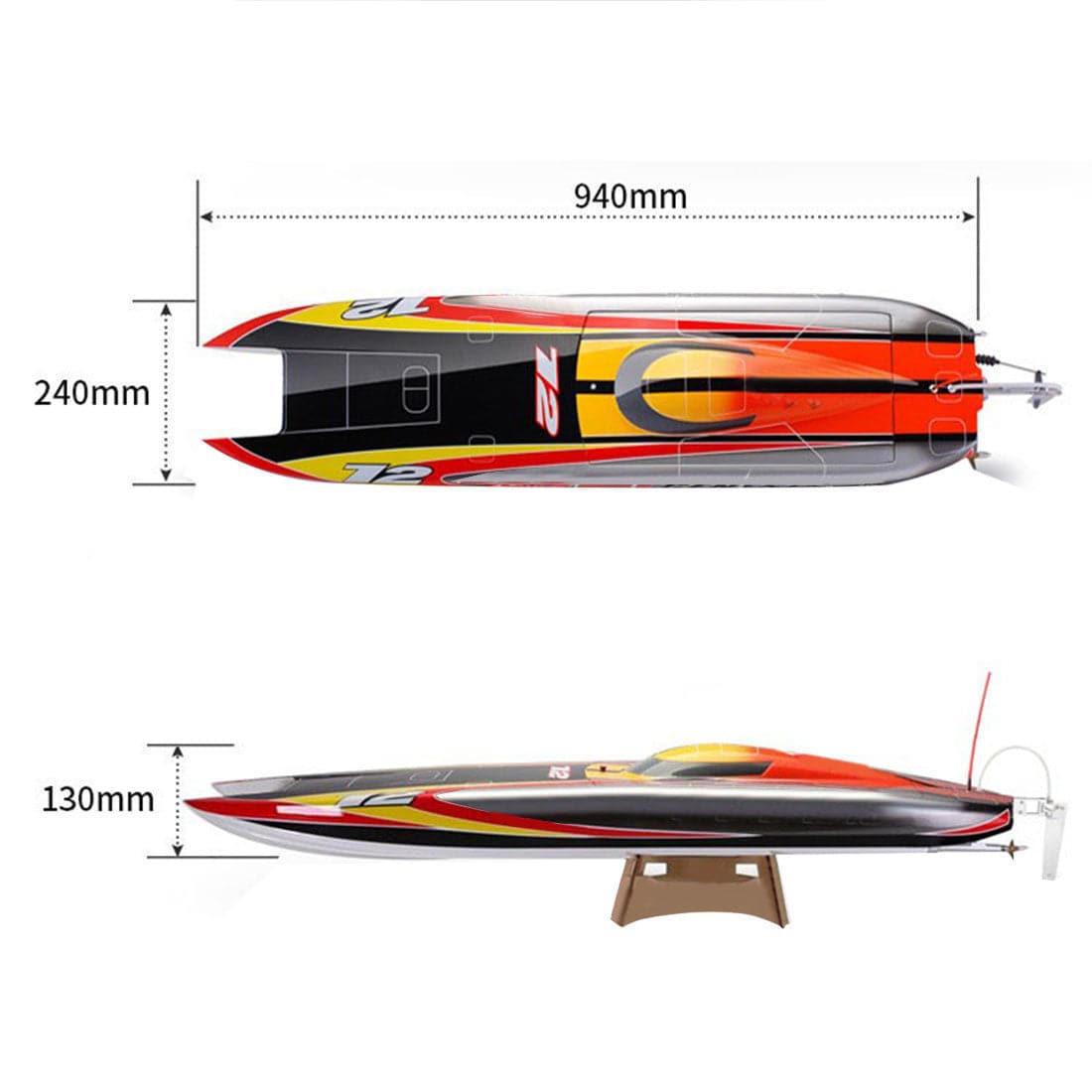TFL 1122 Electric Brushless Single Motor CAT Catamaran RC Boat Model ...
