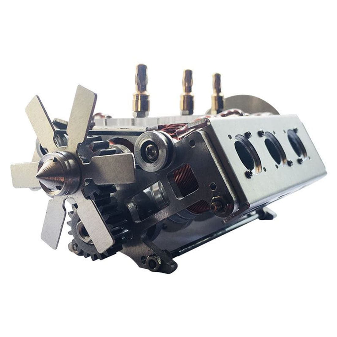 V6 Electromagnetic Motor Engine Model with Hexagon Fan for 1/10 Model ...