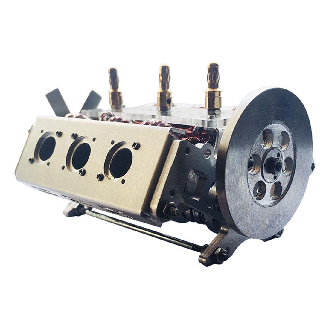 V6 Electromagnetic Motor Engine Model with Hexagon Fan for 1/10 Model ...